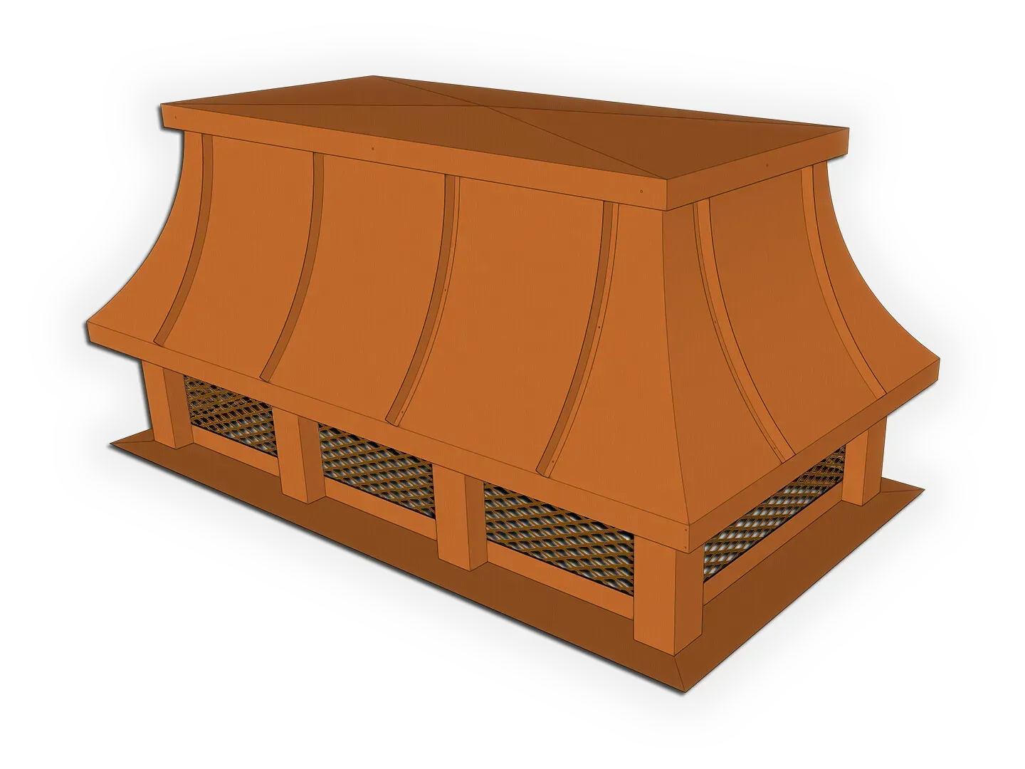 Concave Roof Chimney Cap - Durable Steel Design